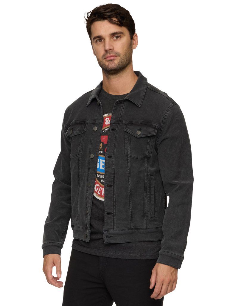 CLARKSBURG ULTRA STRETCH KNIT TRUCKER JACKET – Flag & Anthem CLARKSBURG ULTRA STRETCH KNIT TRUCKER JACKET – Flag & Anthem